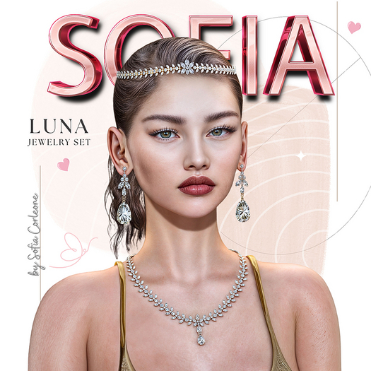 Second Life Marketplace - .:{Sofia}:. FATPACK - Luna Diamond Jewelry Set